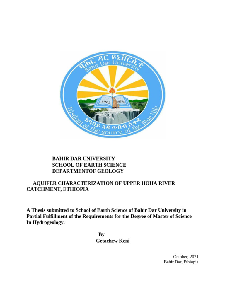 Aquifer Characterization in Hoha River | PDF
