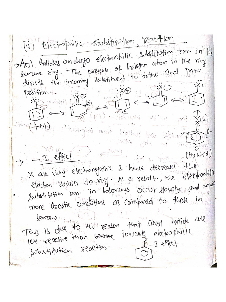 Electrophilic Substitution Rxn Notes | PDF
