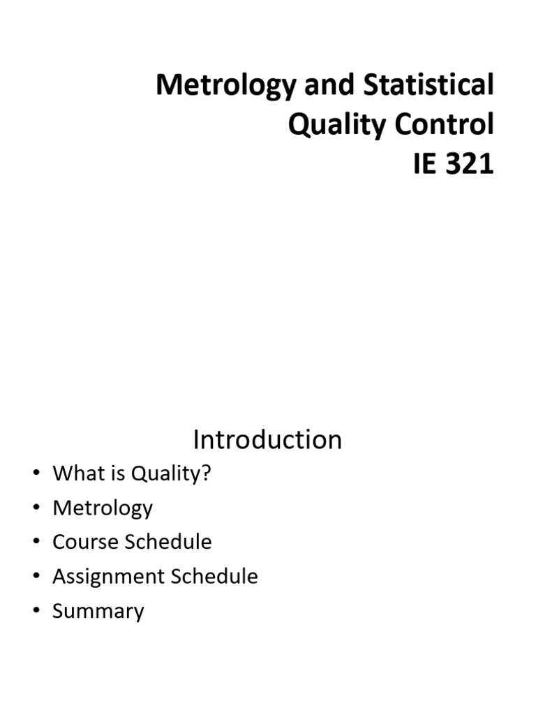 1 Introduction to Metrology & QC Lec 1 | PDF | Metrology