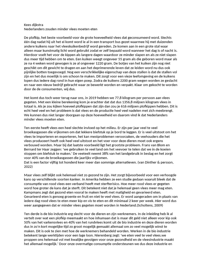 Nederlands Betoog Vlees | PDF
