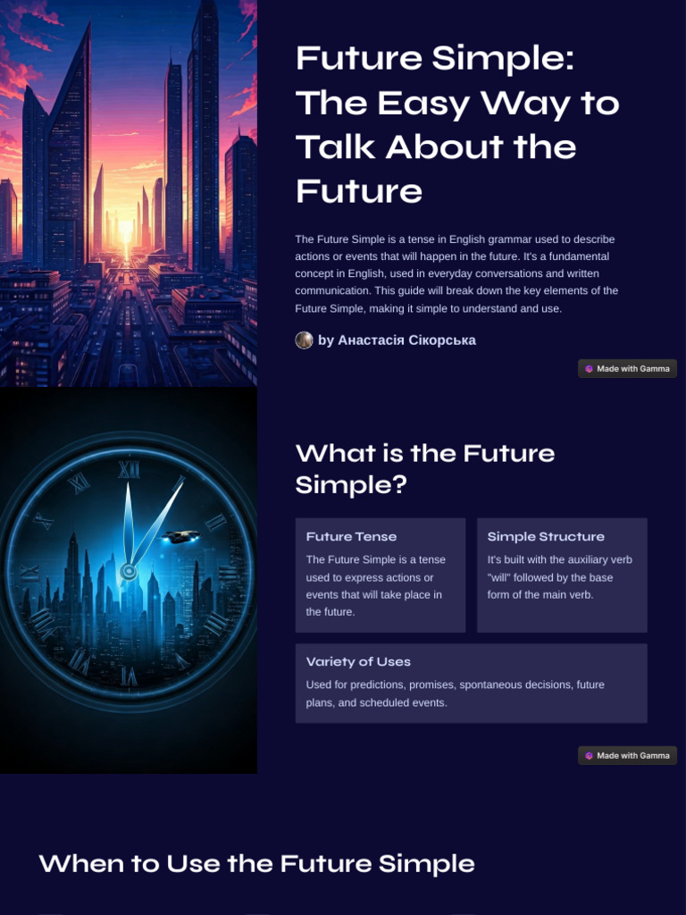 Future Simple The Easy Way To Talk About The Future | PDF | Verb ...