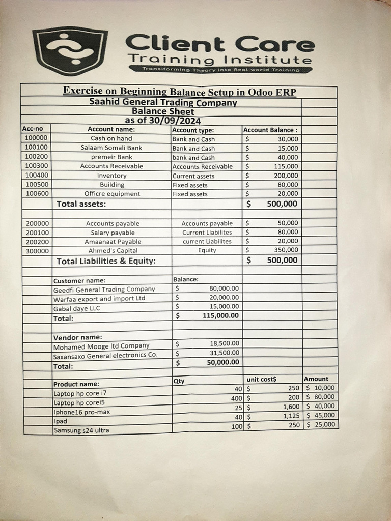 Odoo Assi.1 Client Care 02 Nov 24 | PDF
