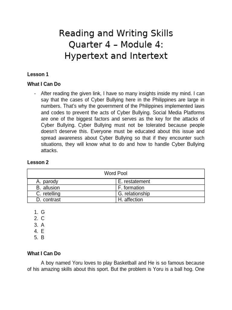 Reading and Writing Skills - Edited | PDF