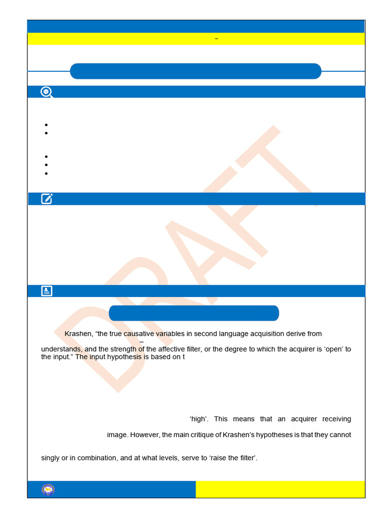 EL 103 Study Guide 5 | PDF | Second Language Acquisition | Second Language