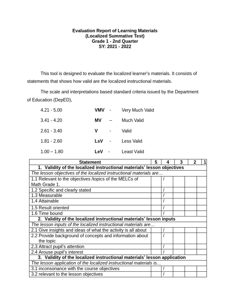 Grade 1 Learning Materials Review | PDF | Learning | Reading Comprehension
