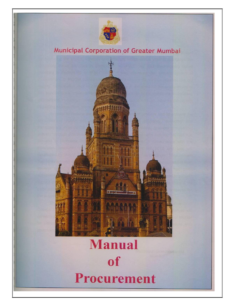 MCGM Procurement Manual Overview | PDF | Procurement | Auction
