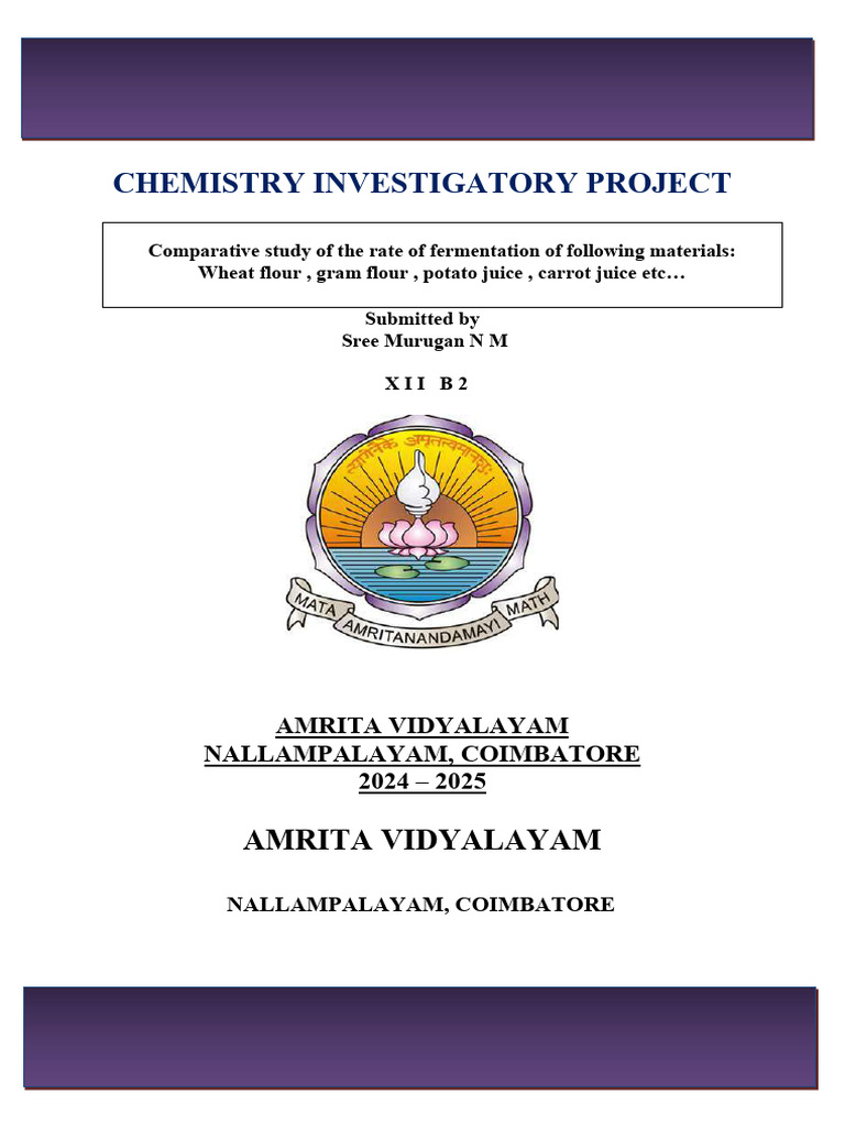 Front Page For Class12 Amrita Vidyalayam School | PDF
