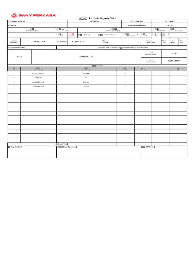 Por - MR - Cv.morut Jaya - 06.12.2024 Sy0076cb39818 | PDF