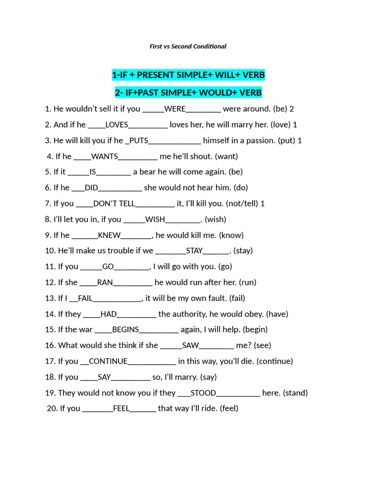 First vs Second Conditional ODP | PDF