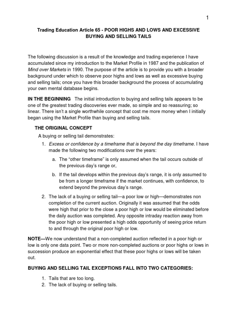 Trading Tails: Highs, Lows & Trends | PDF | Auction