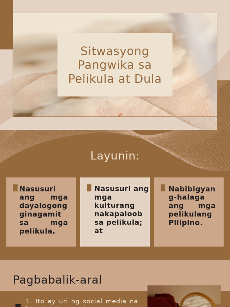 3 Sitwasyong Pangwika Sa Pelikula at Dula 1 | PDF