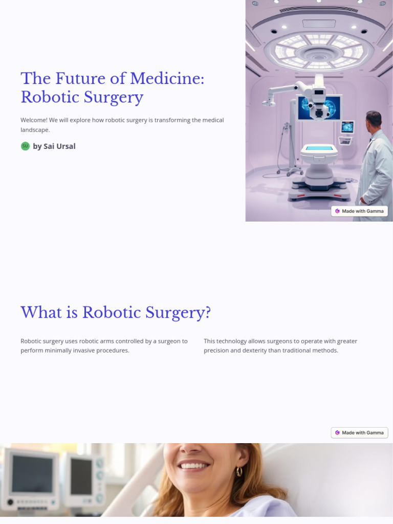 The Future of Medicine Robotic Surgery | PDF