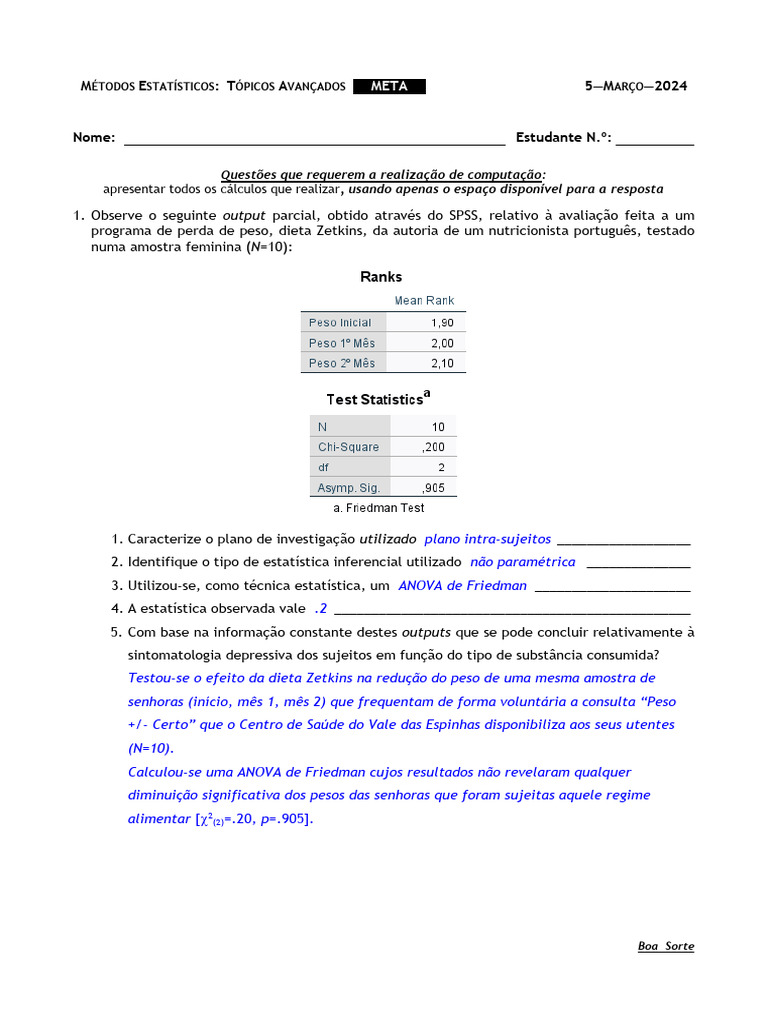 Aula 3b Friedman FICHA Resolução | PDF