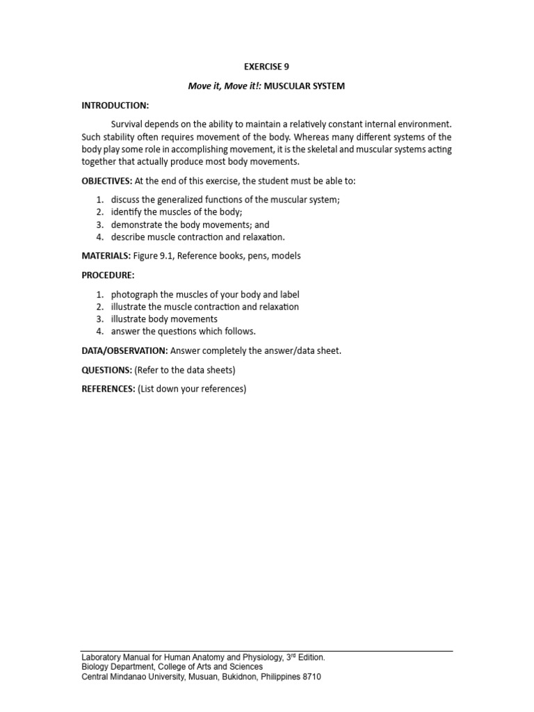 Exercise 9 | PDF | Anatomy | Neuroscience