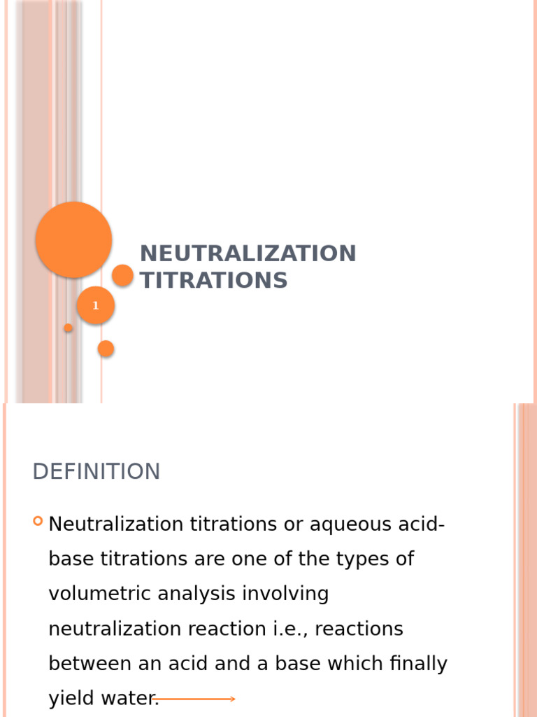 Neutralization Titrations | PDF | Acid | Chemistry