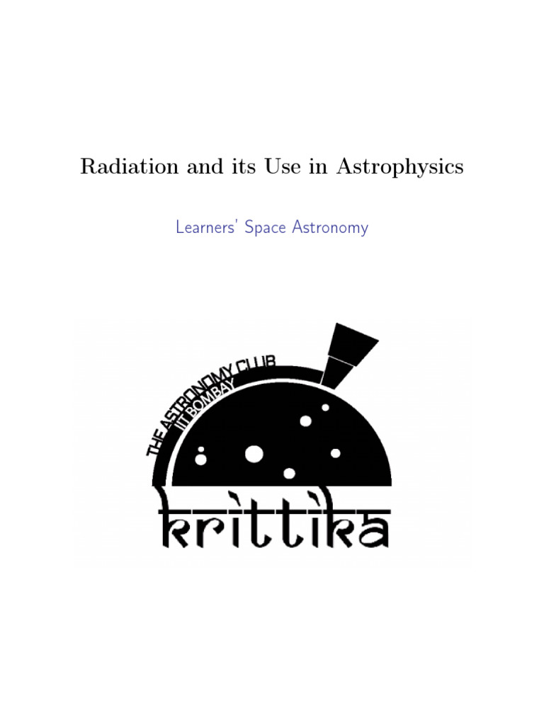 Radiation & Its Use in Astrophysics | PDF | Spectral Line | Redshift