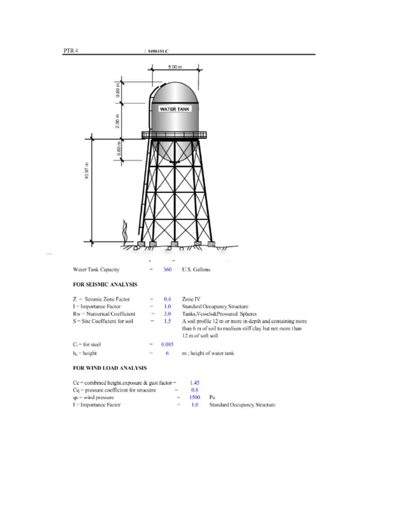 Water Tank Design | PDF
