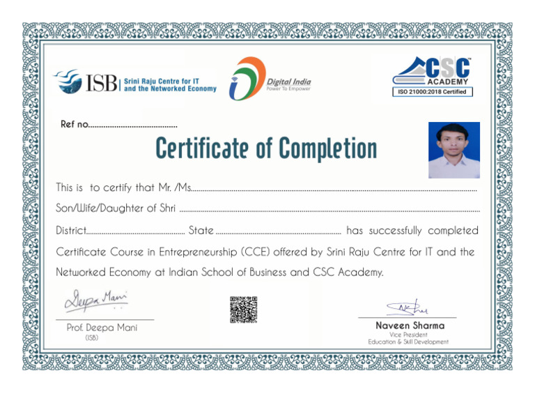 Harshvardhan CSC Certificate | PDF