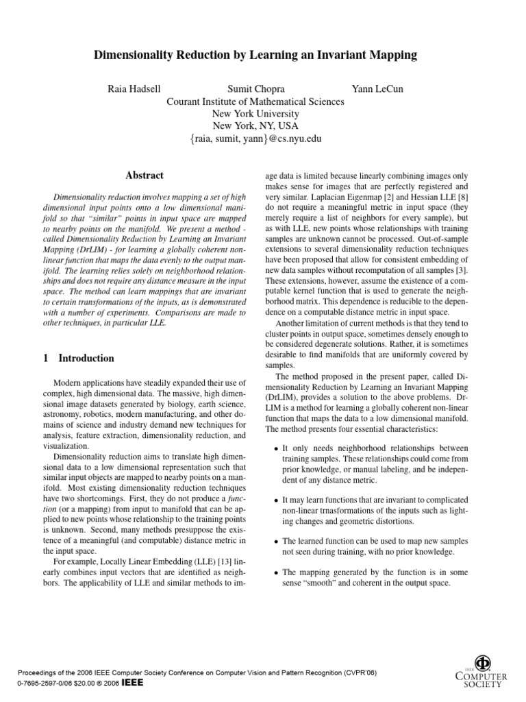 Hadsell Et Al - Dimensionality Reduction by Learning an Invariant ... Hadsell Et Al - Dimensionality Reduction by Learning an Invariant ...