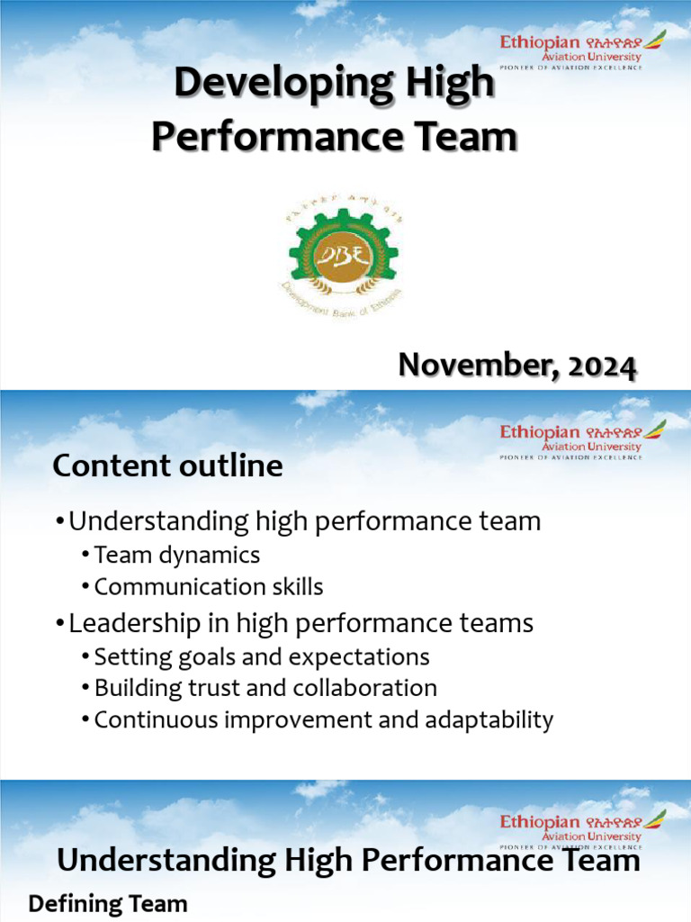 Developing High Performance Team | PDF | Communication | Nonverbal Communication