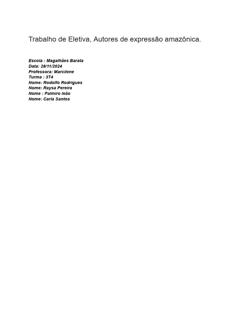 Trabalho de Eletiva | PDF | Romantismo | Poesia