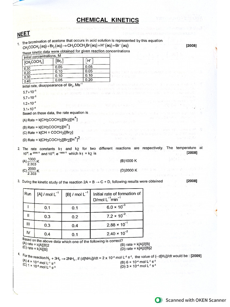 Chemical Kinetics | PDF