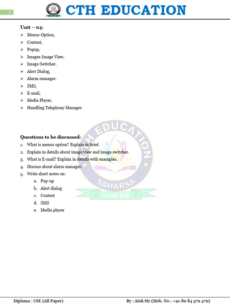 MC Unit 4 Notes | PDF | Graphical User Interfaces | Menu (Computing)