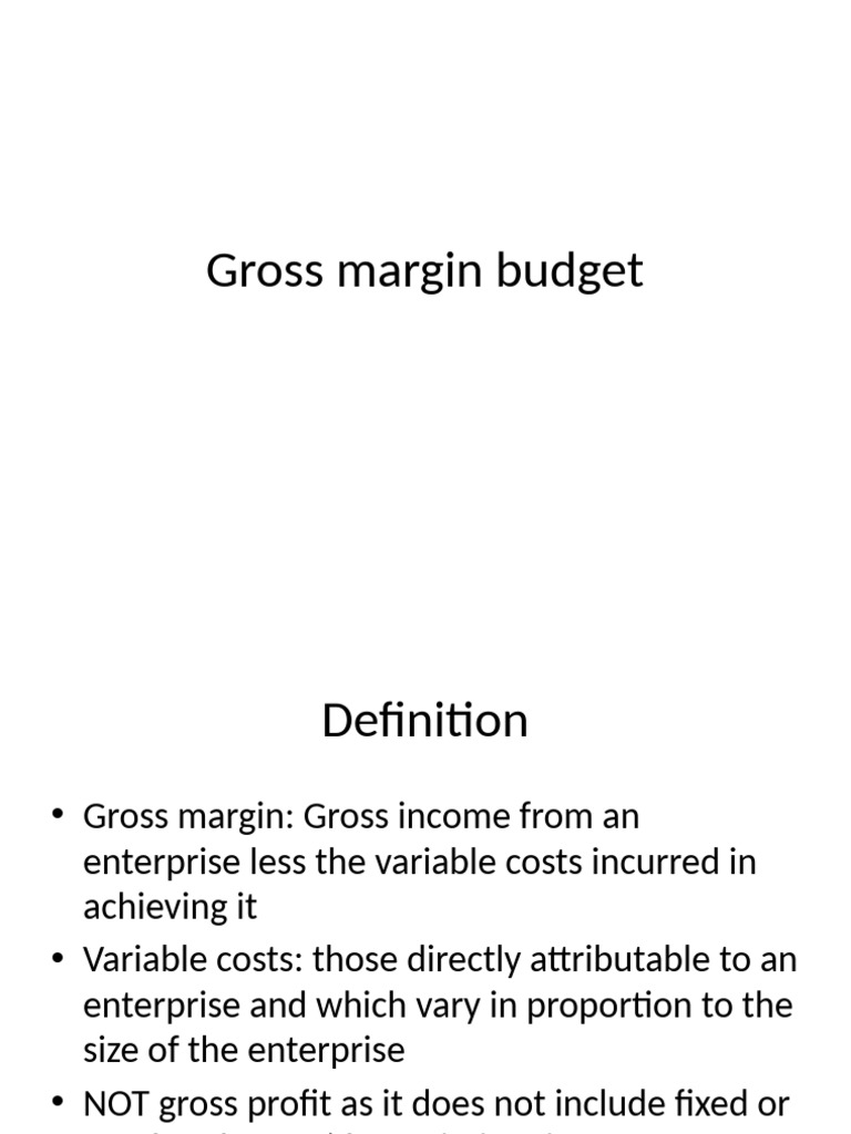 Gross Margin Budget for Sugar Beans | PDF