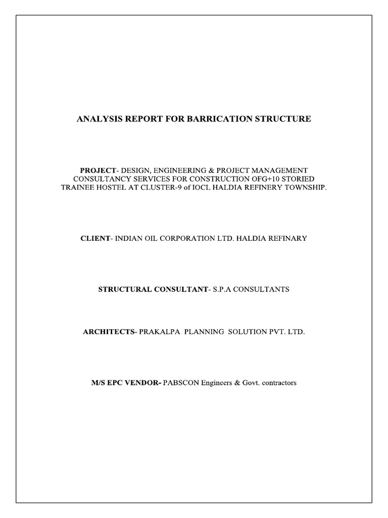 Analysis Report For Barrication Structure - R1 | PDF | Structural ...