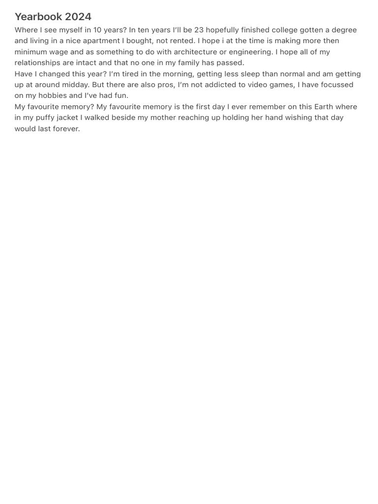 Yearbook 2024 Reflections | PDF