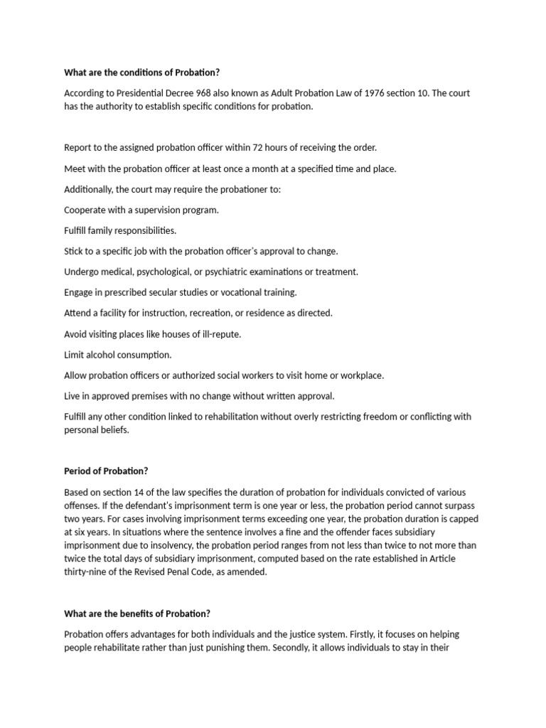 PROBATION | PDF | Probation | Prison