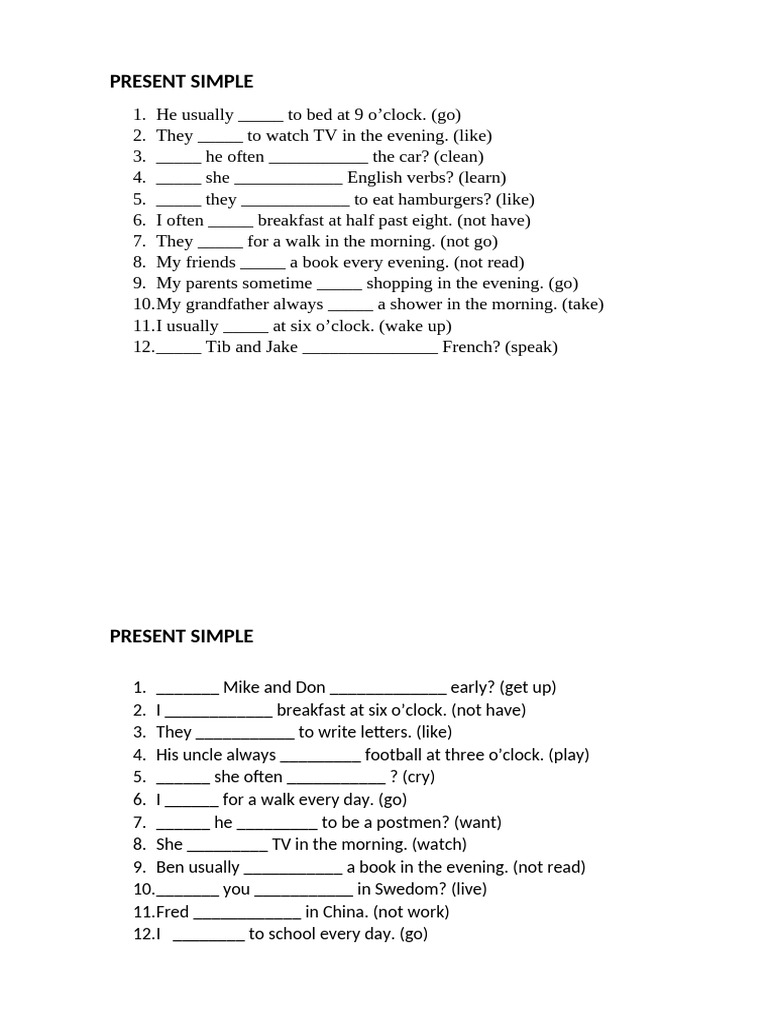 Present Simple | PDF