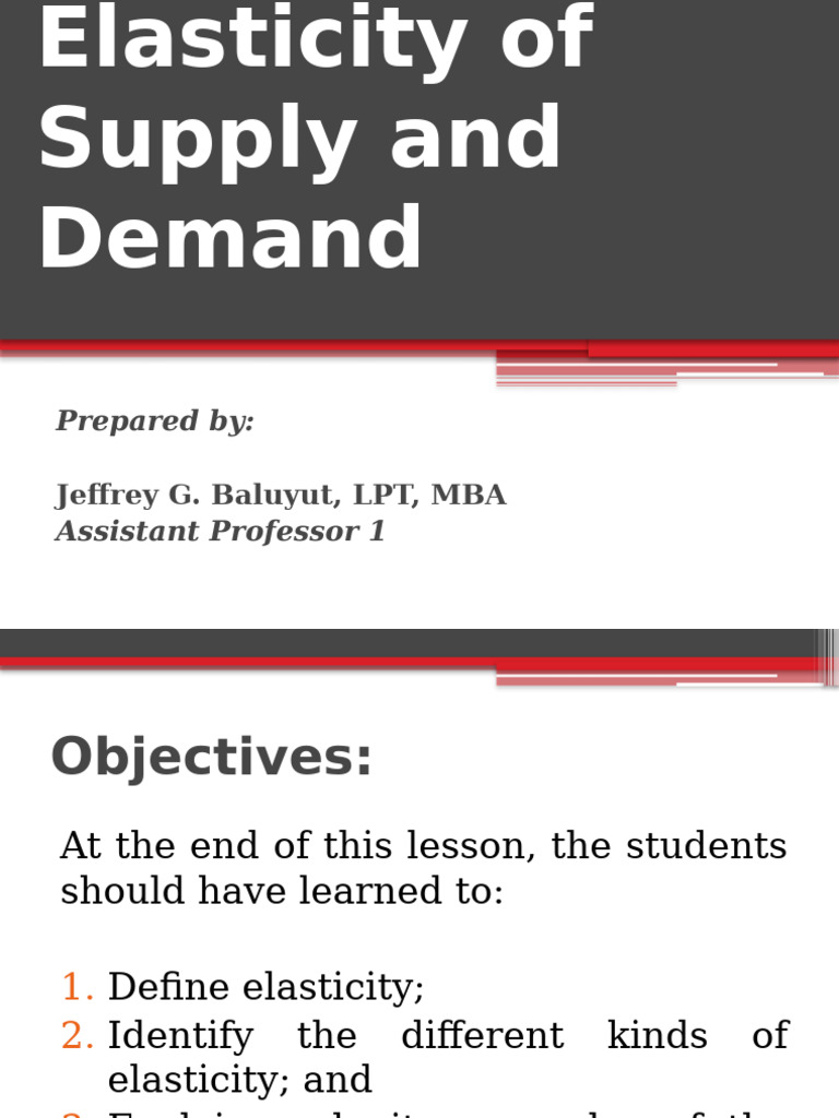 Topic 5 Elasticity of Supply and Demand | PDF | Elasticity (Economics ...