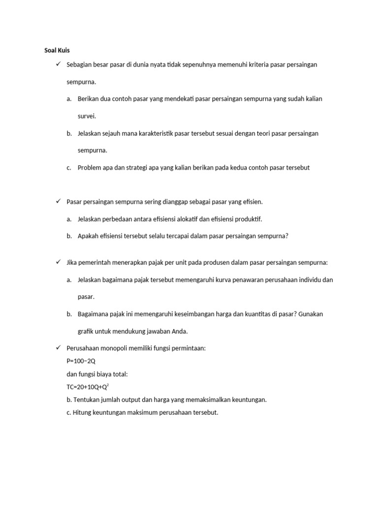 Soal Kuis Mikro | PDF