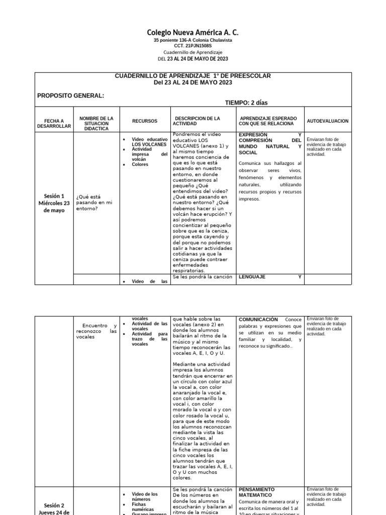 Cuadernillo de Primero | PDF