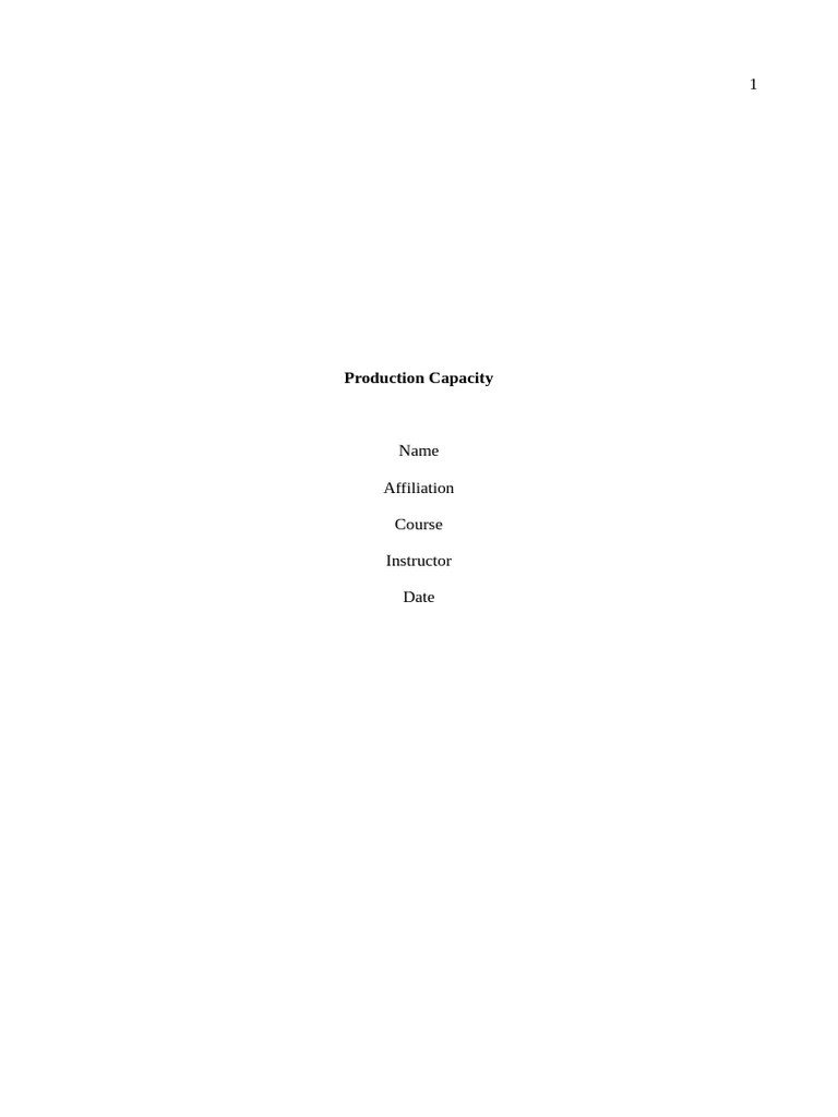 Production Capacity | PDF | Capacity Utilization | Economies