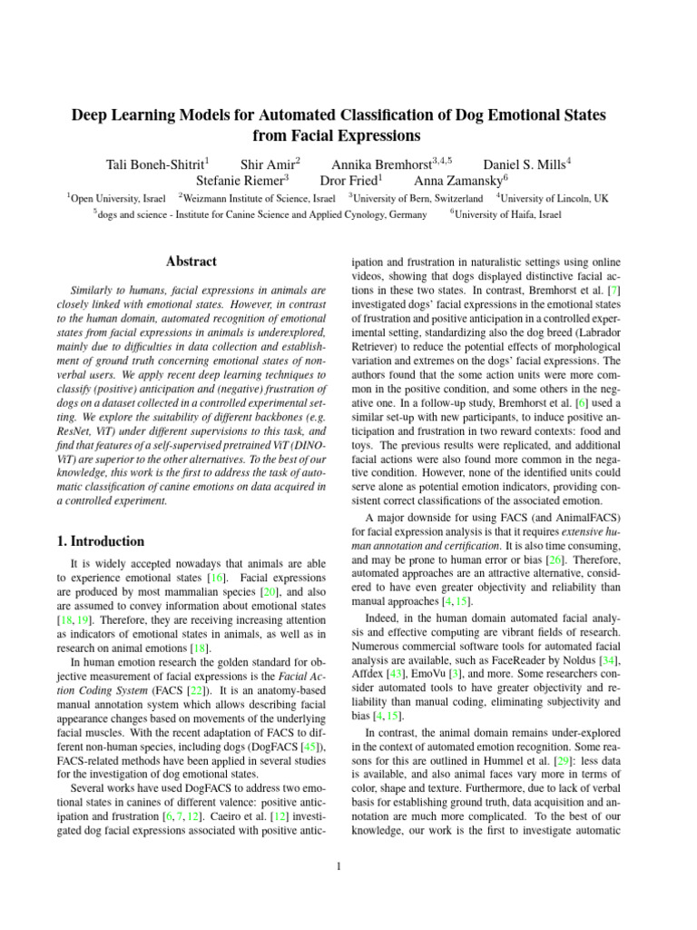 Automated Canine Emotion Classification | PDF | Emotions | Deep Learning