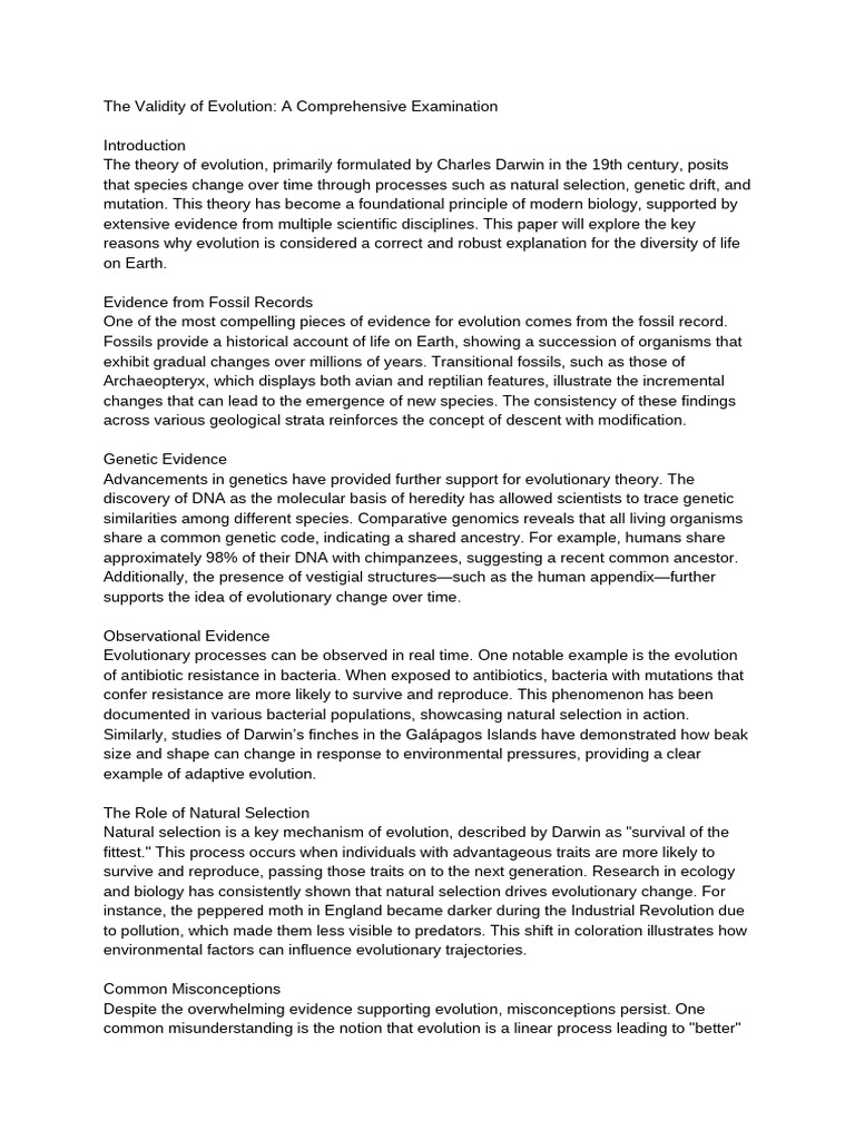 The Validity of Evolution_ A Comprehensive Examination | PDF ...