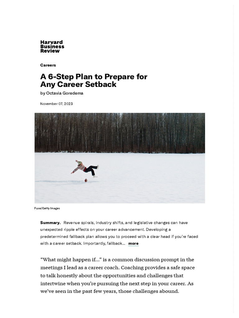 A 6-Step Plan To Prepare For Any Career Setback | PDF