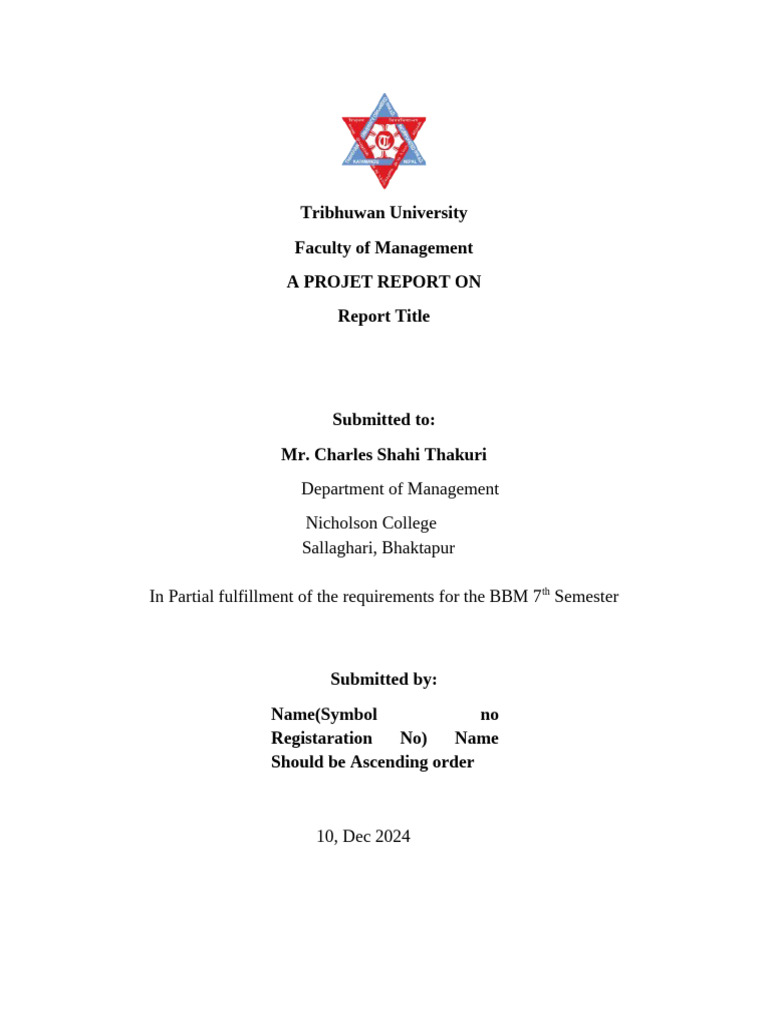 Report Title Page Format | PDF