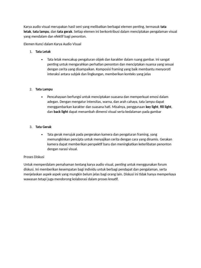 Karya Audio Visual Merupakan Hasil Seni Yang Melibatkan Berbagai Elemen ...