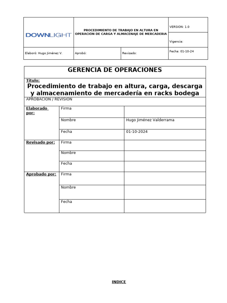Instructivo Trabajo en Altura Con Jaula de Seguridad | PDF | Máquina ...