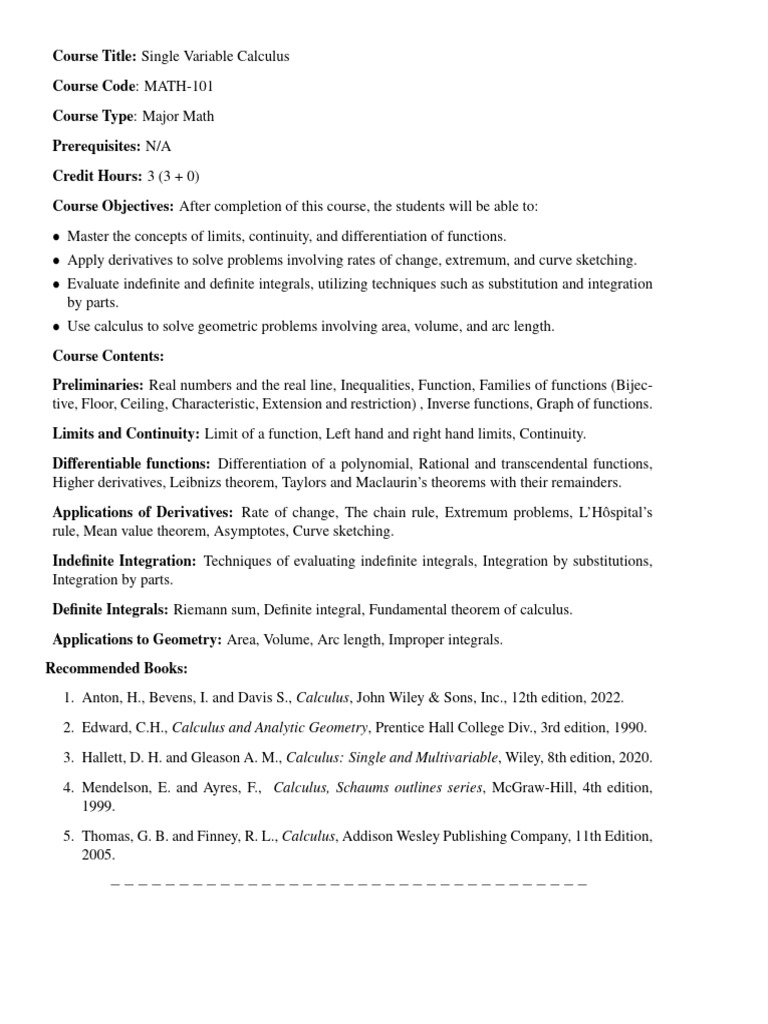 Math 101 | PDF