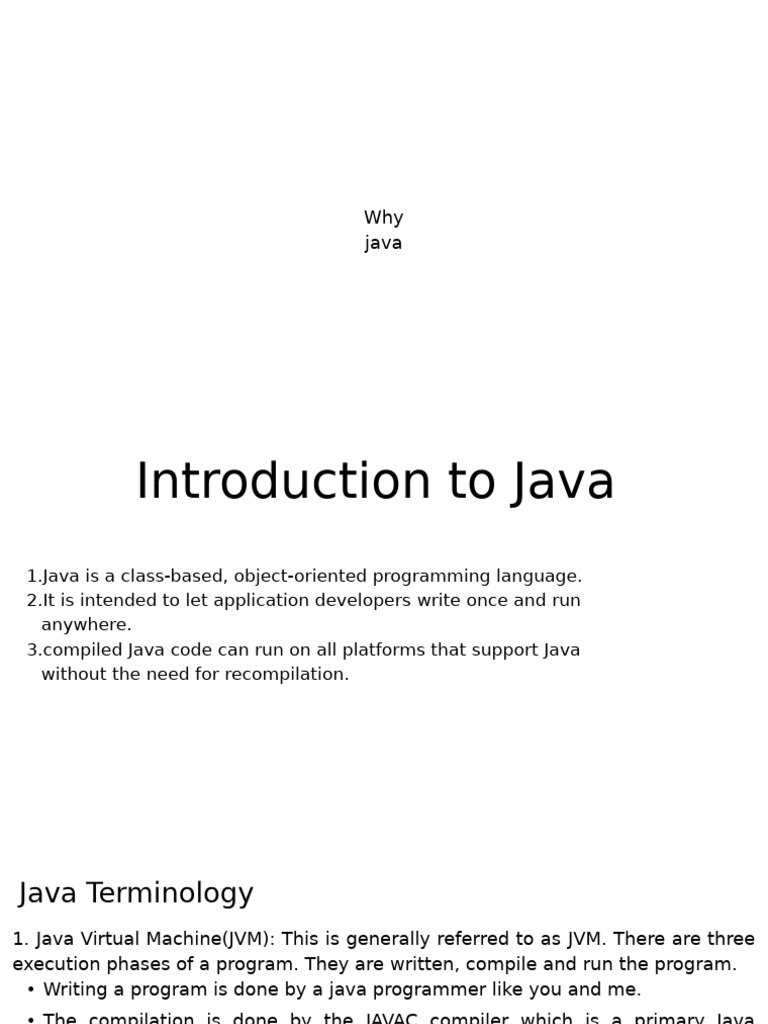 Introduction to Java | PDF | Java (Programming Language) | Java Virtual ... Introduction to Java | PDF | Java (Programming Language) | Java Virtual ...