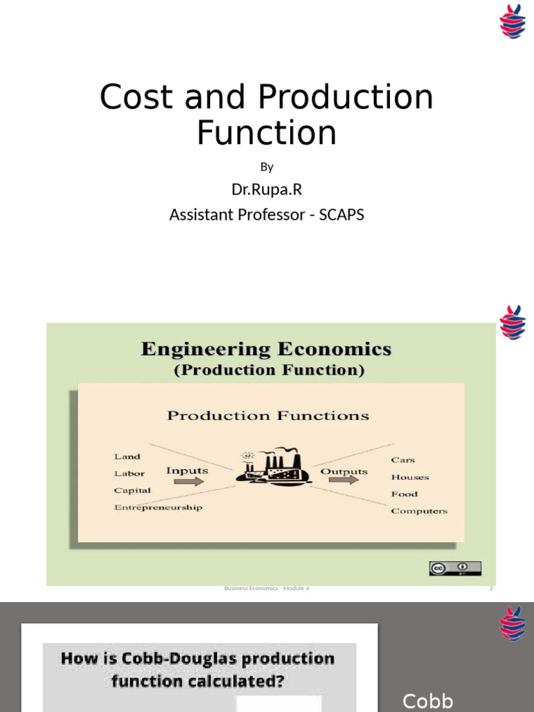Cost and Production Teaching NotesCost & Production Function | PDF ...