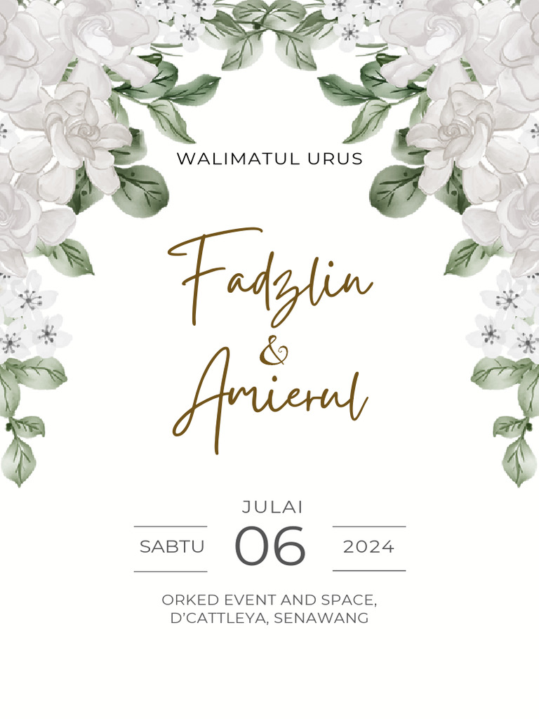 KAD UNDANGAN MAJLIS PERKAHWINAN FADZLIN DAN AMIERUL - PDF - 20240504 ...