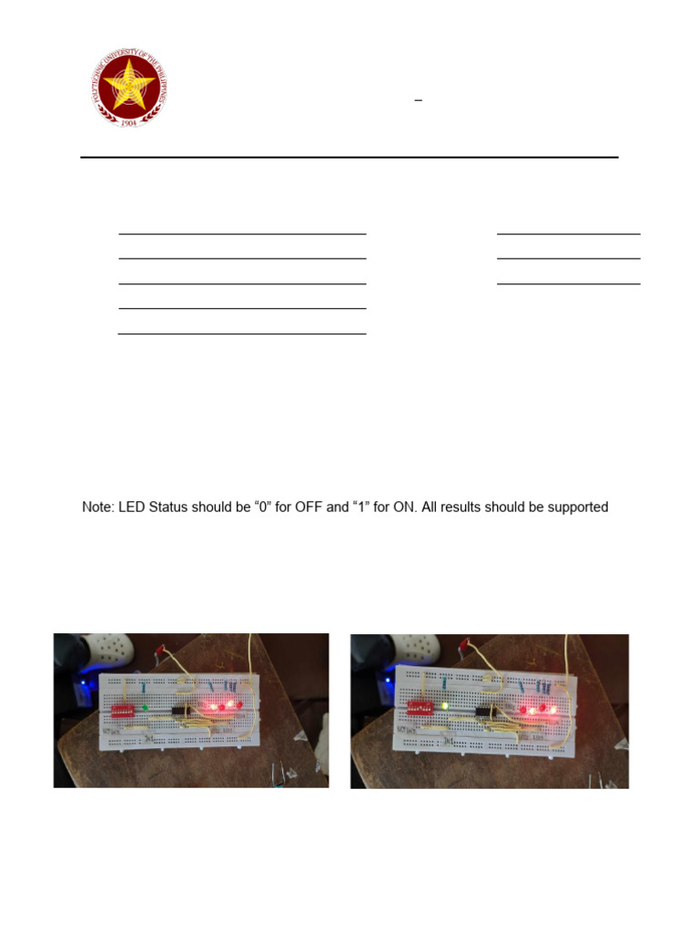 Experiment Number 1 ECEN 30064 Canvas Group Report | PDF | Logic Gate | Electrical Engineering