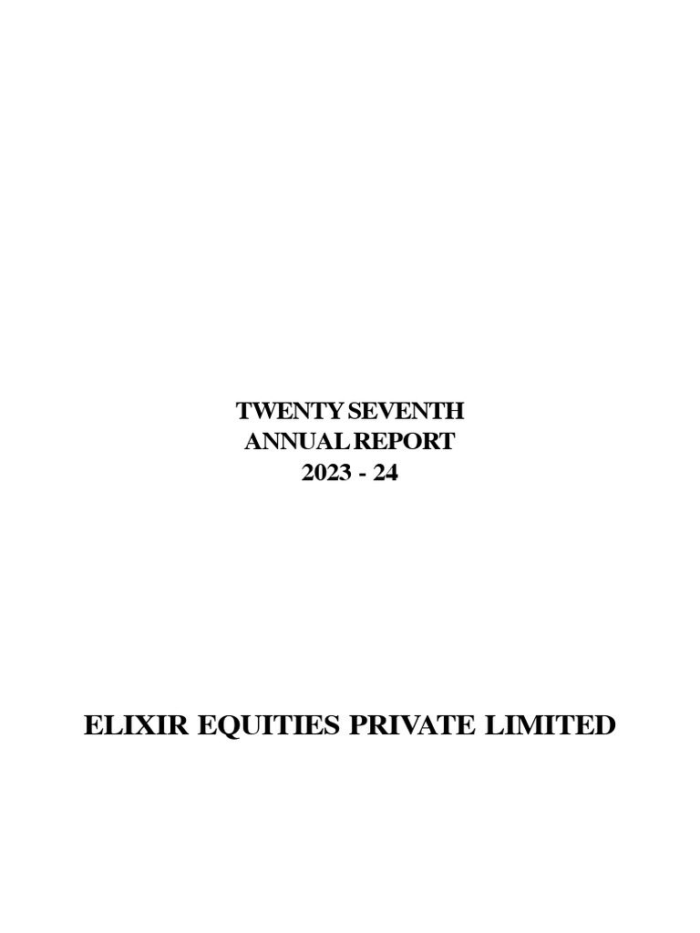 ELIXIR Subsidiaries Annual Report 2023-24 | PDF | Audit | Going Concern