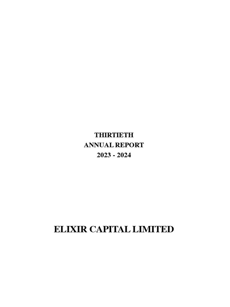 Elixir Annual Report 2023-24 | PDF | Dividend | Electronic Voting