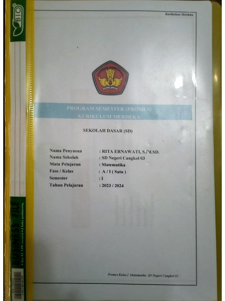 Promes Kelas 1 | PDF
